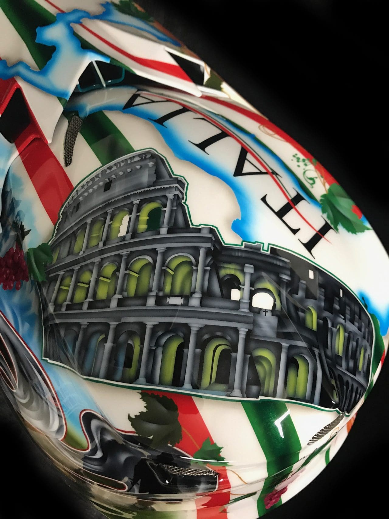 Italian Custom Painted Helmet - Custom Helmet Painting Italy